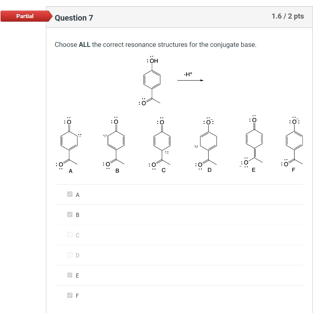 Solved Choose ALL the correct resonance structures for the | Chegg.com