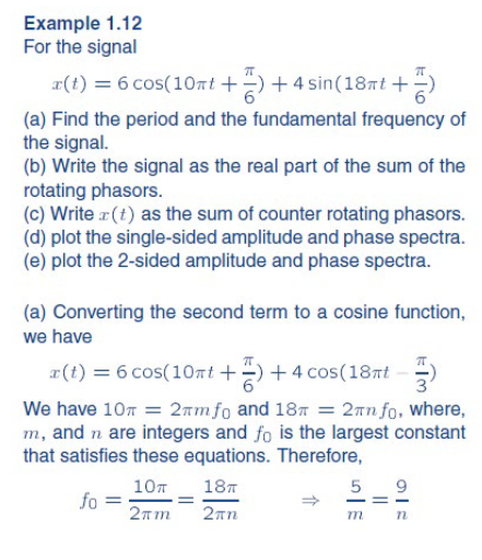 Solved Example 1.12 For the signal | Chegg.com