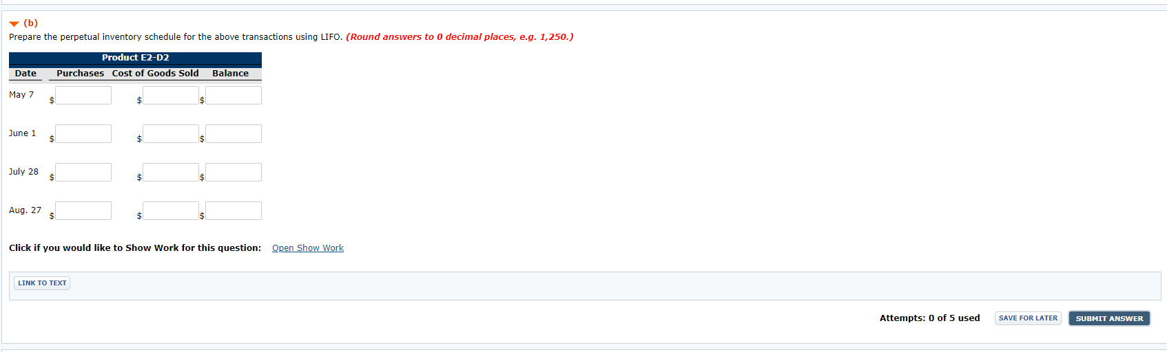 Solved Brief Exercise 6-10 a-c (Part Level Submission) | Chegg.com