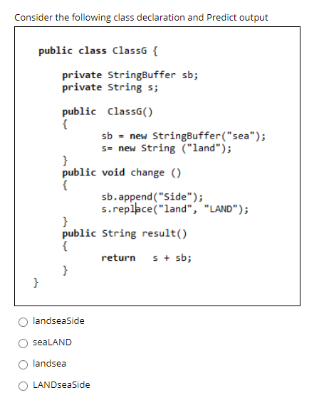 Solved Consider the following class declaration and Predict | Chegg.com