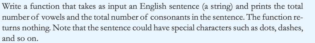 Solved Write a function that takes as input an English | Chegg.com