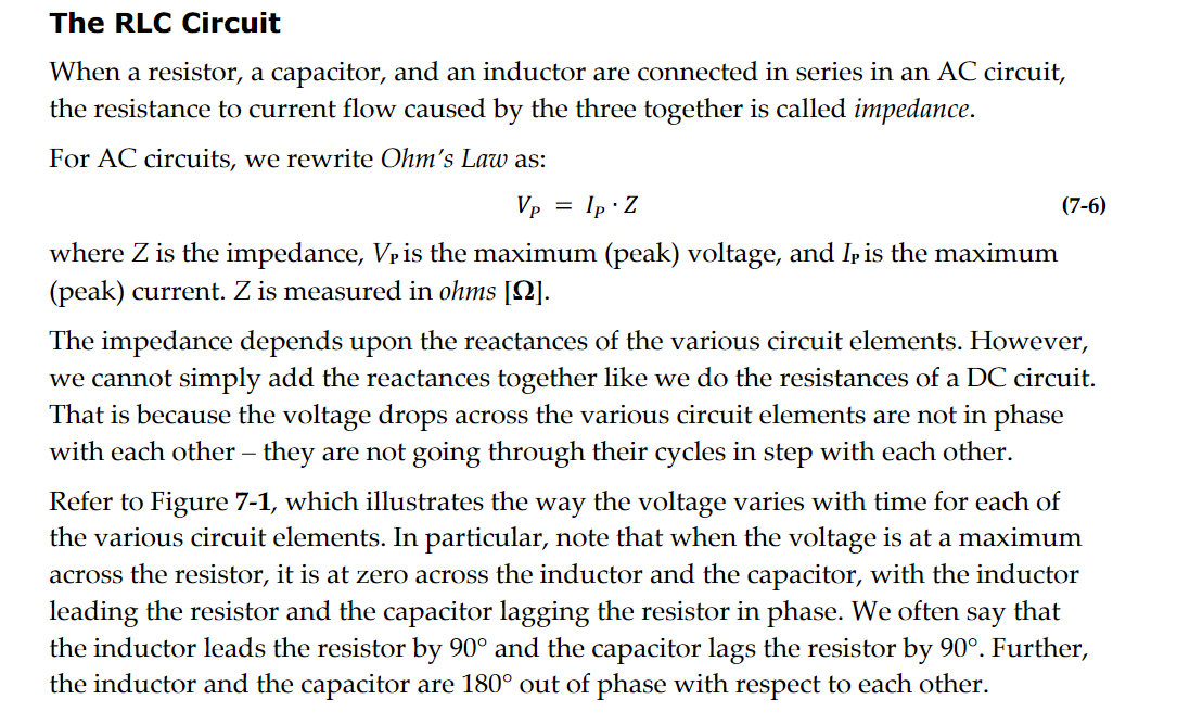 Solved The RLC Circuit When a resistor, a capacitor, and an | Chegg.com