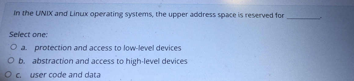Solved In the UNIX and Linux operating systems, the upper | Chegg.com