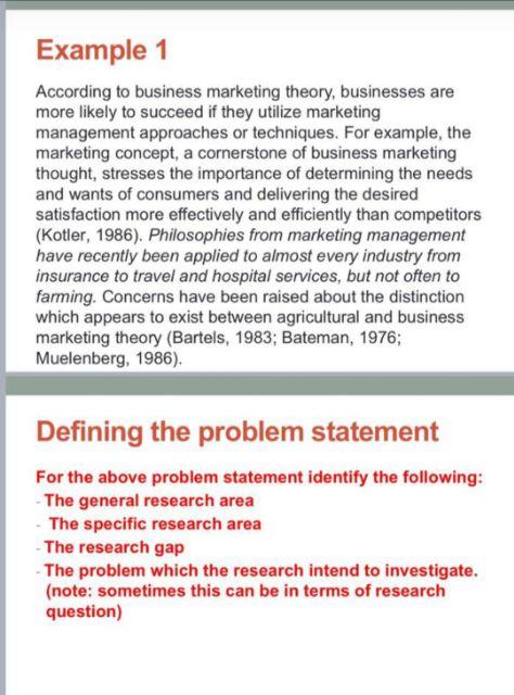 Solved Example 1 According to business marketing theory, | Chegg.com