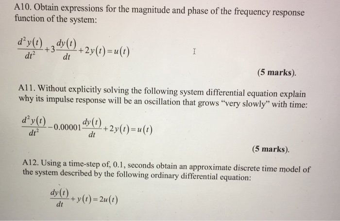 Solved A10. Obtain expressions for the magnitude and phase | Chegg.com