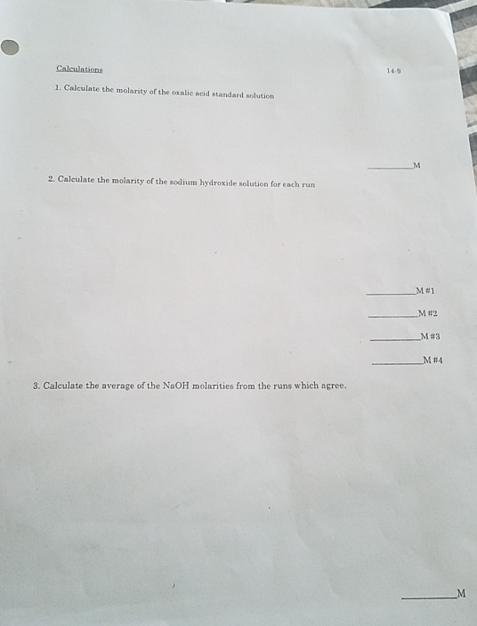 Solved Part 1. Standardization of the Sodium Hydroxide | Chegg.com