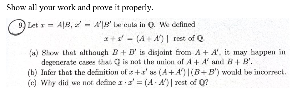 Solved Show all your work and prove it properly. 9. Let | Chegg.com
