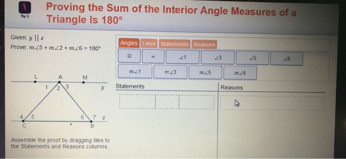 Solved Proving the Sum of the Interior Angle Measures of a | Chegg.com