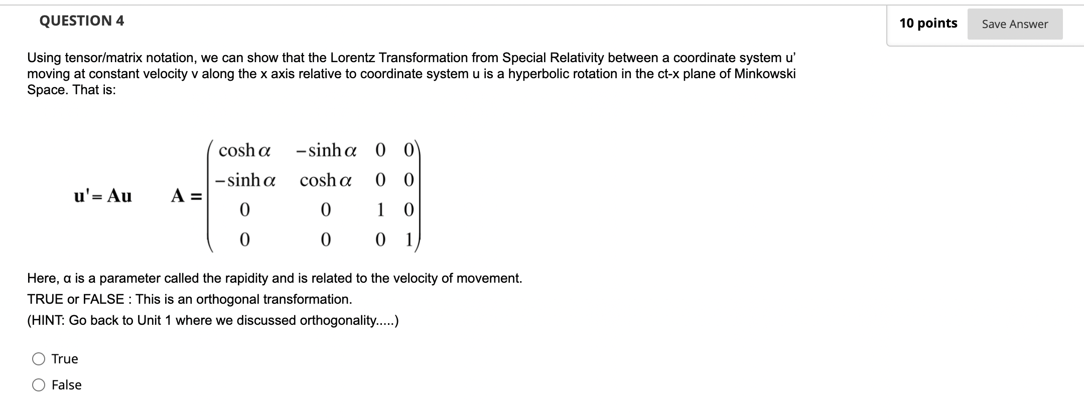 Solved Using tensor/matrix notation, we can show that the | Chegg.com