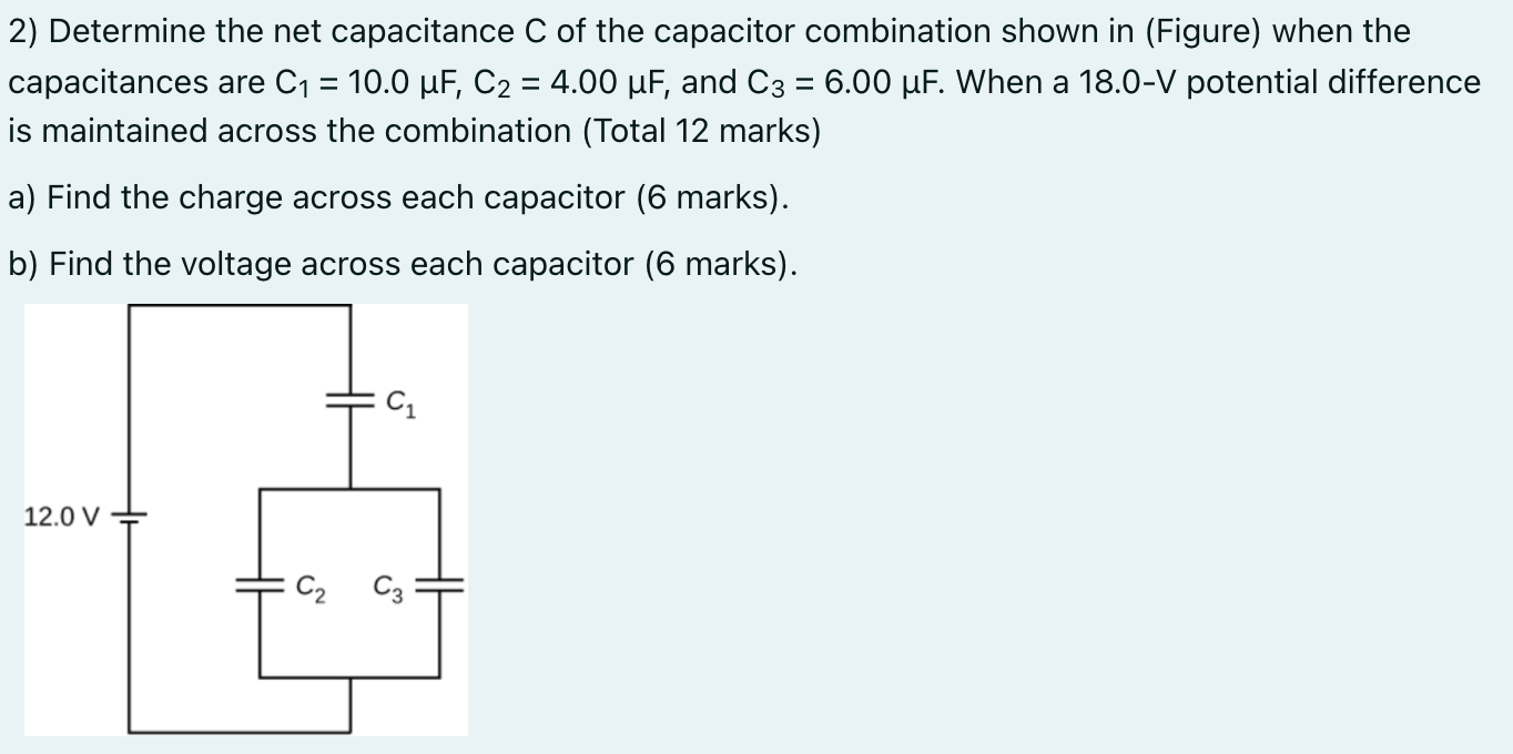 Solved 2) Determine the net capacitance C of the capacitor | Chegg.com