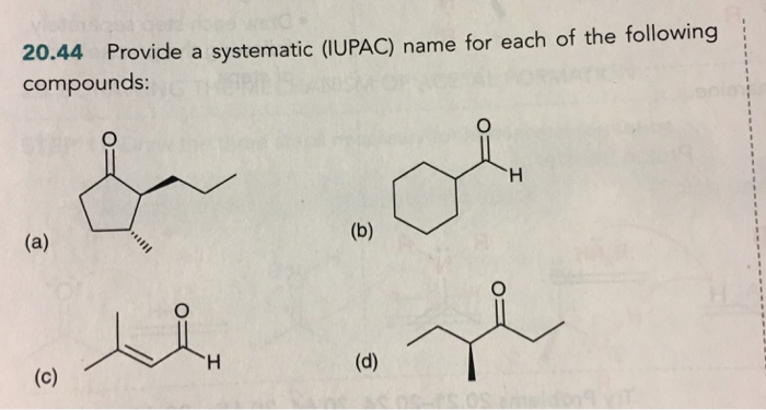 Solved 20.44 Provide a systematic (UPAC) name for each of | Chegg.com