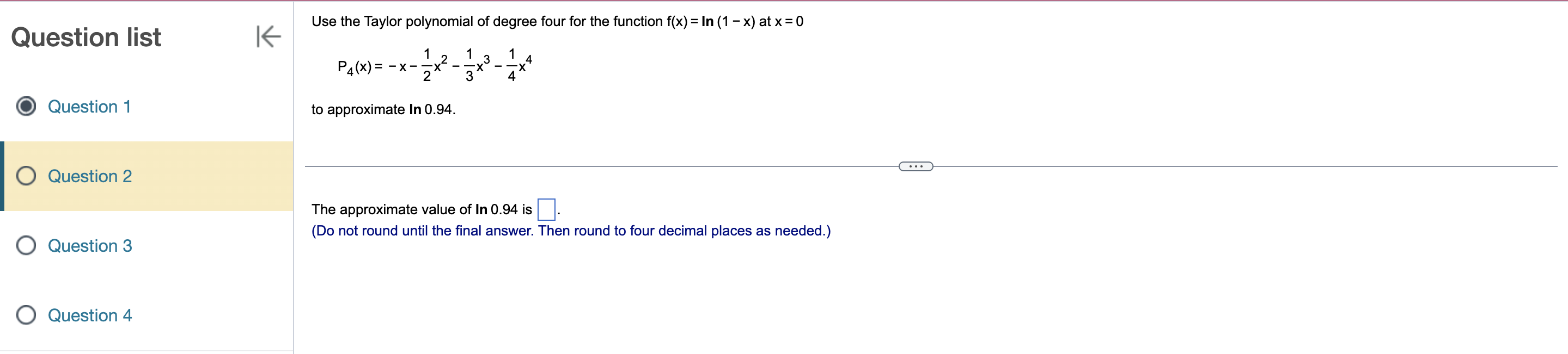 Solved Question list Question 1 Question 2 Question 3 | Chegg.com
