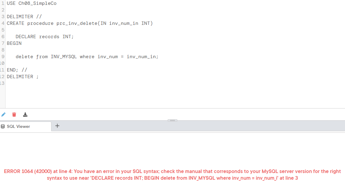 Solved Write a procedure to delete an invoice, giving the | Chegg.com