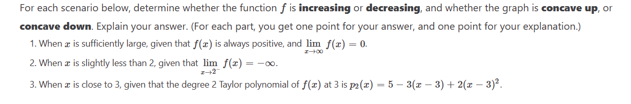 Solved For each scenario below, determine whether the | Chegg.com
