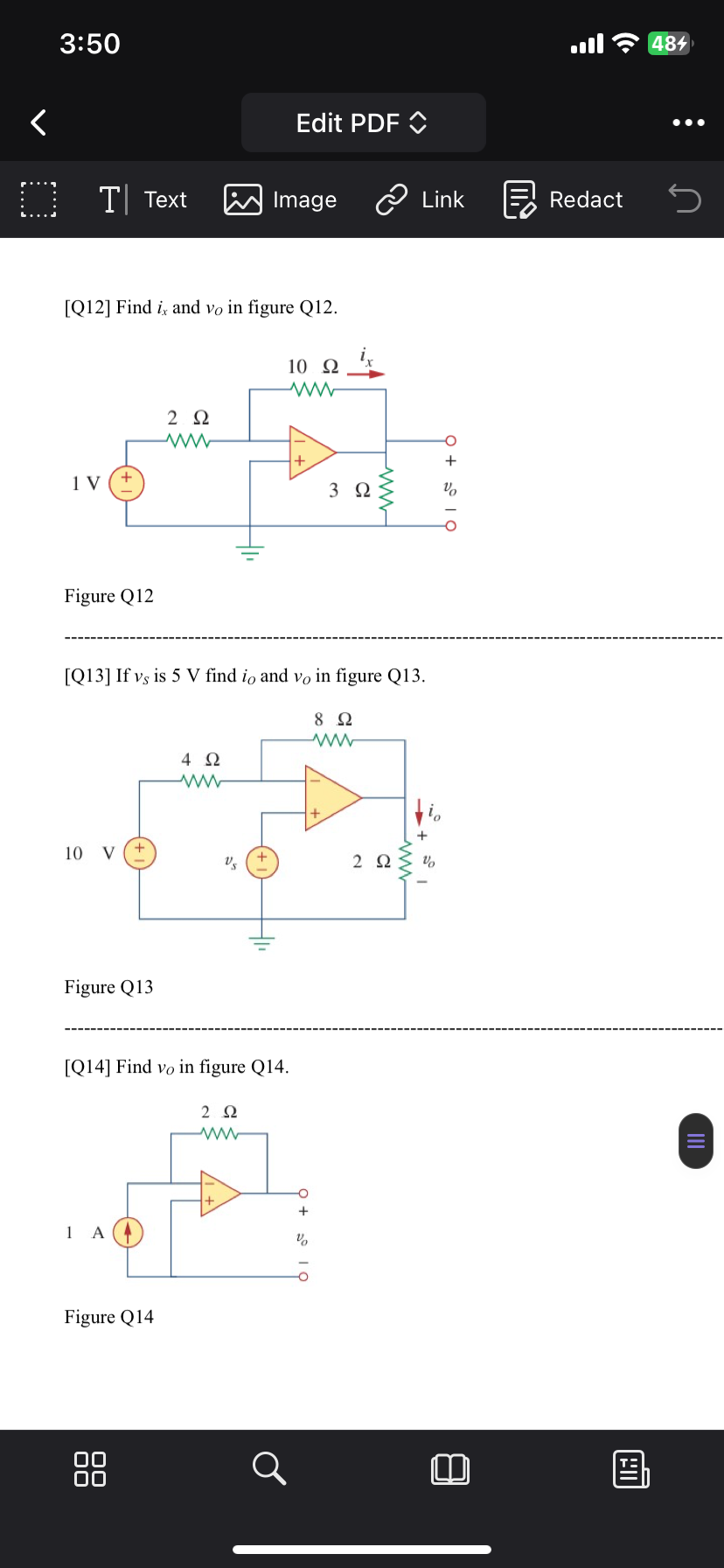 Solved [Q12] Find ix and vO in figure Q12. Figure Q12 [Q13] | Chegg.com