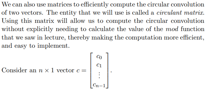 Solved We can also use matrices to efficiently compute the | Chegg.com