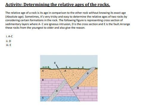 Solved Activity: Determining the relative ages of the rocks. | Chegg.com