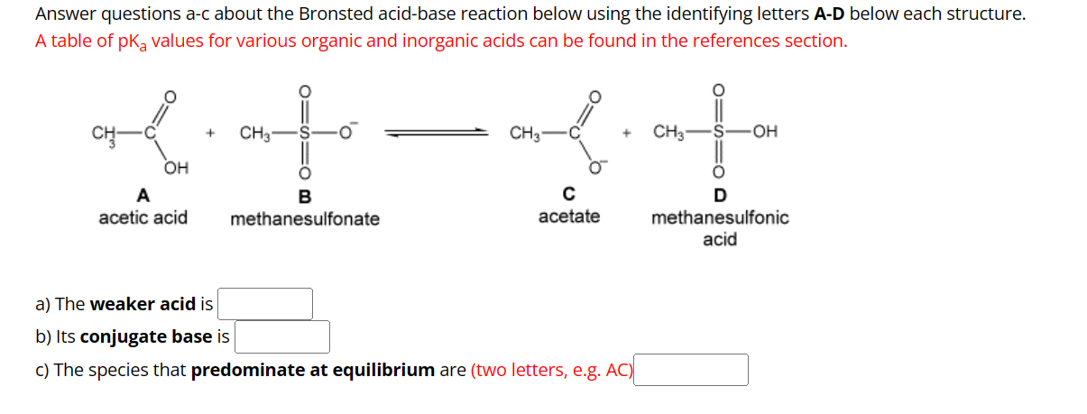 Solved Answer questions a-c about the Bronsted acid-base | Chegg.com