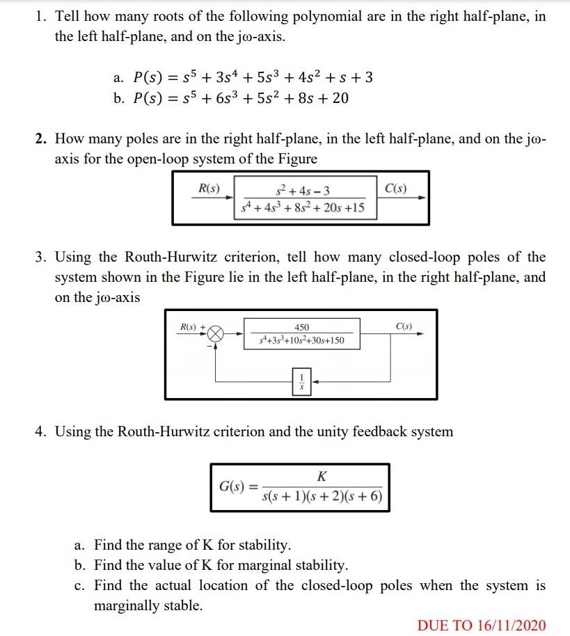 Solved 1. Tell how many roots of the following polynomial | Chegg.com
