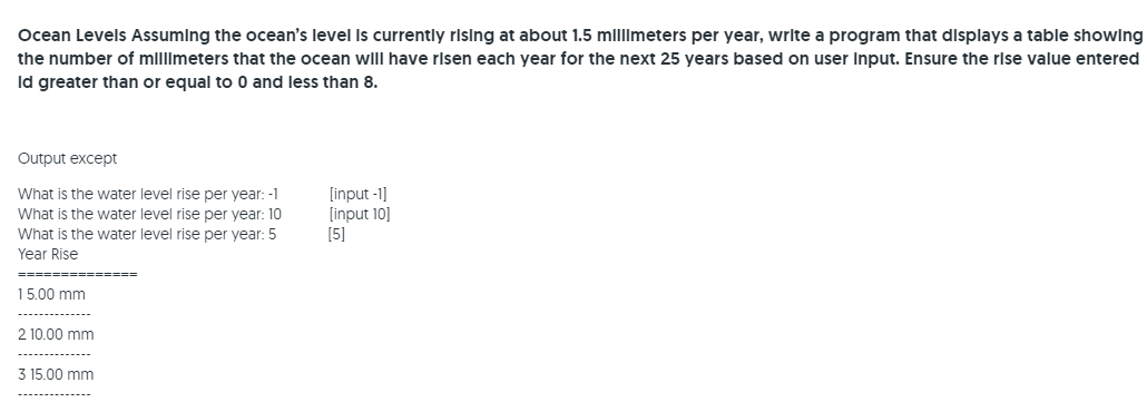 Solved Ocean Levels Assuming the ocean's level is currently | Chegg.com