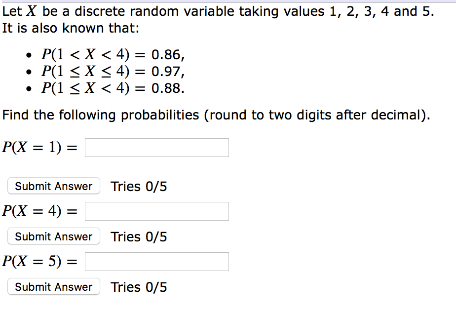 Solved Let X be a discrete random variable taking values 1, | Chegg.com