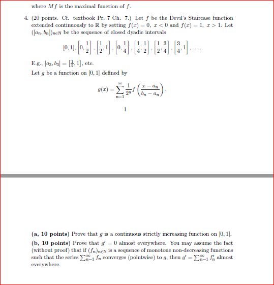 Solved where Mf is the maximal function of f. 4. (20 points. | Chegg.com