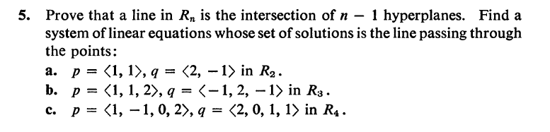 Solved 5. Prove that a line in Rn is the intersection of n - | Chegg.com