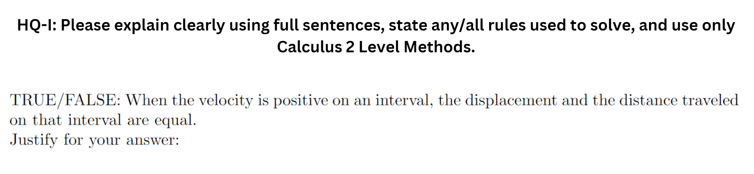 Solved HQ-I: Please explain clearly using full sentences, | Chegg.com