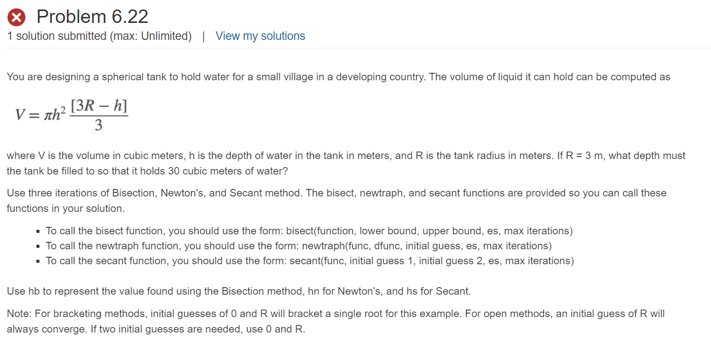 Solved The Bisection, Newton, and secant method are already | Chegg.com