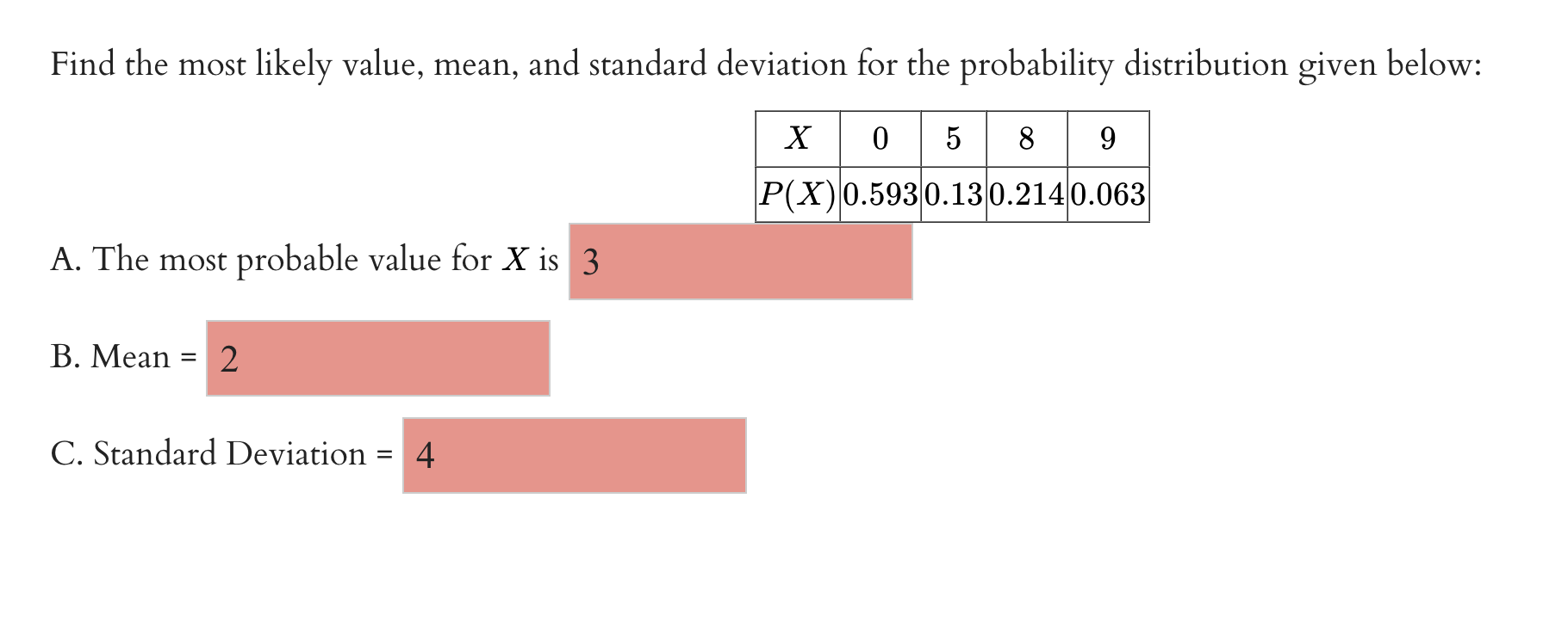 Find The Most Likely Value Mean And Standard