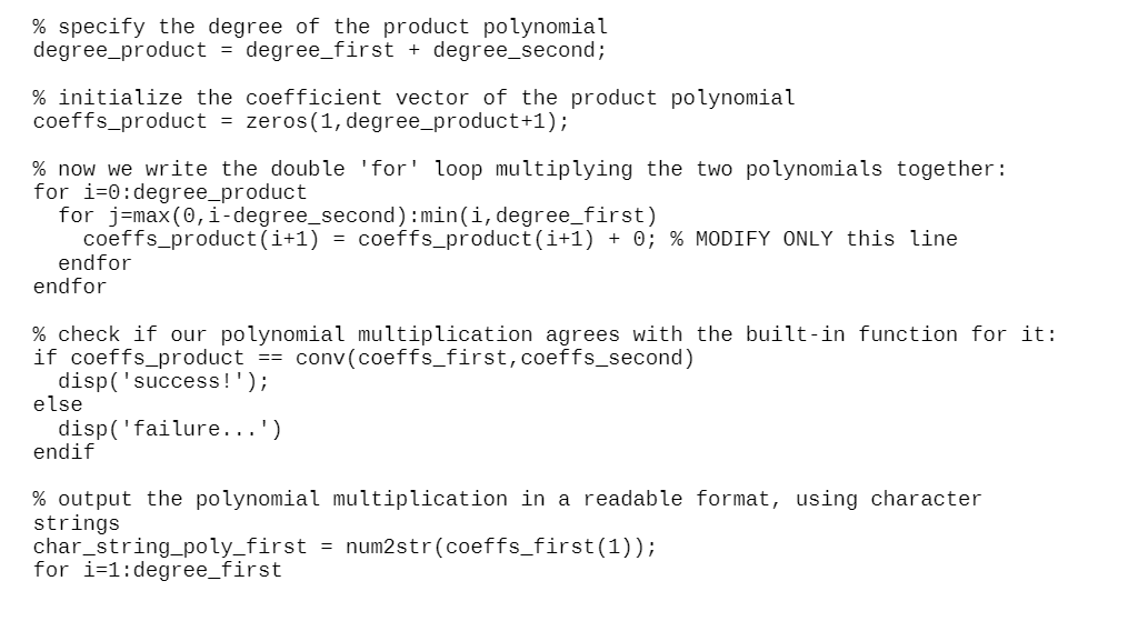 Solved % writing a double For loop % % This program will | Chegg.com