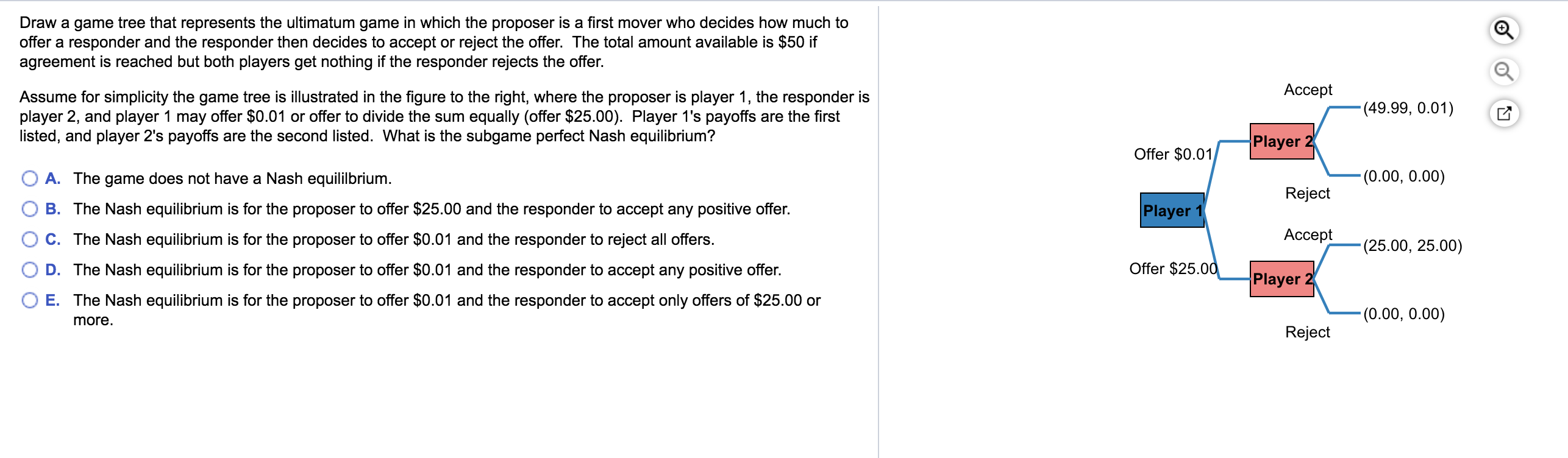 Solved Draw a game tree that represents the ultimatum game | Chegg.com