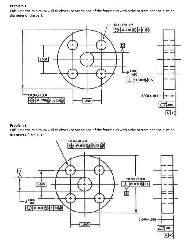 Solved Problem 1 Calculate the minimum wall thickness | Chegg.com