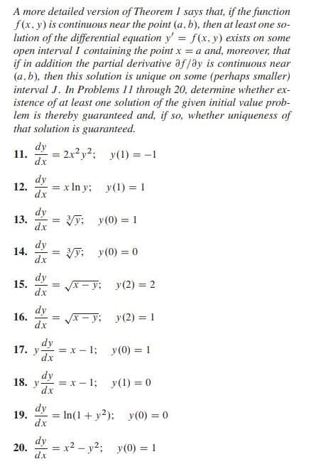 Solved A more detailed version of Theorem I says that, if | Chegg.com