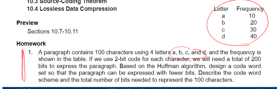Solved 10.3 ding rem 10.4 Lossless Data Compression Letter | Chegg.com