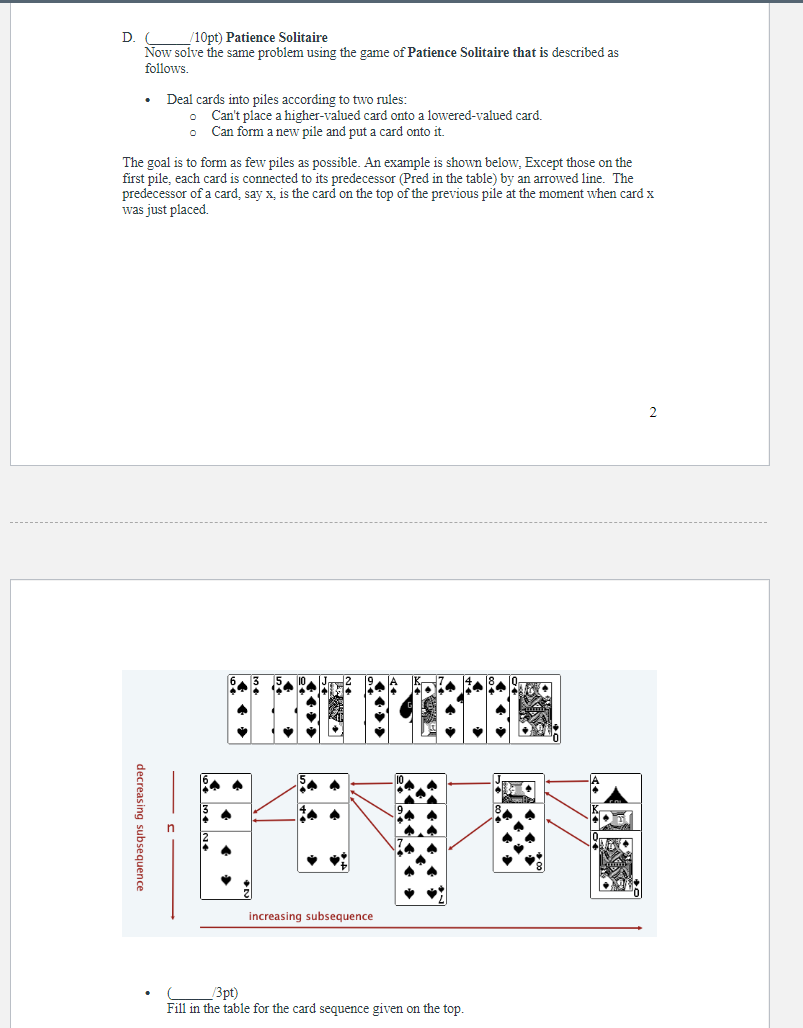 Solved (______/3pt) Fill in the table for the card | Chegg.com