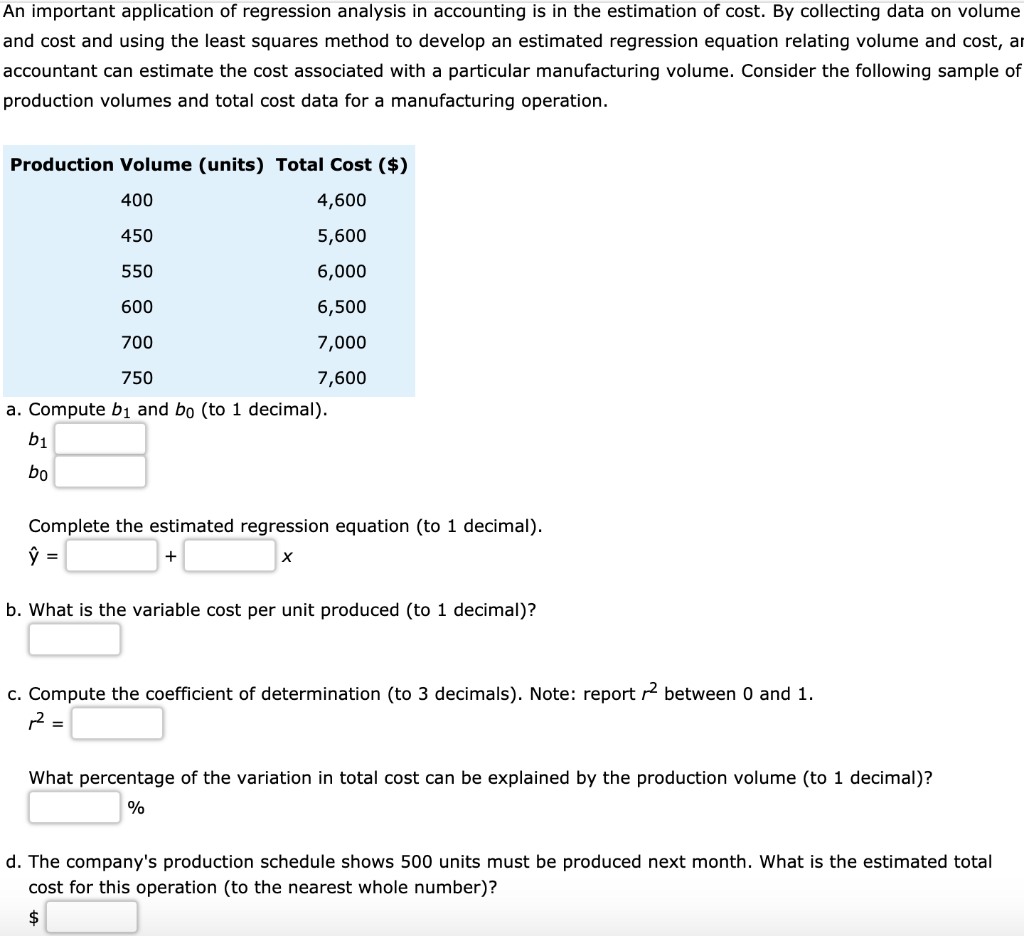 Solved An important application of regression analysis in | Chegg.com