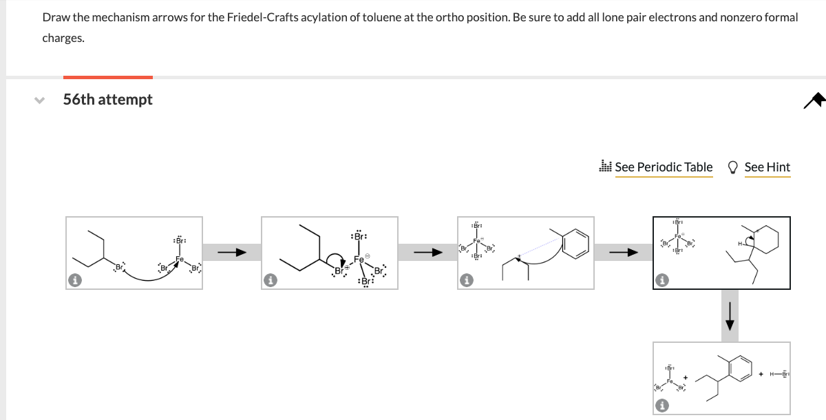 Solved Draw the mechanism arrows for the Friedel-Crafts | Chegg.com