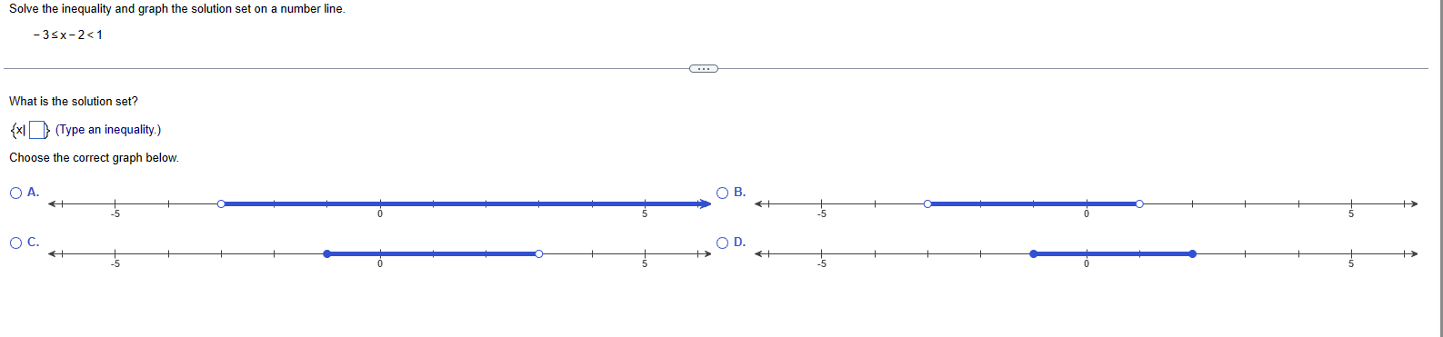 Solved Solve the inequality and graph the solution set on a | Chegg.com