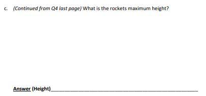Solved You may use the quadratic formula. A model rocket is | Chegg.com