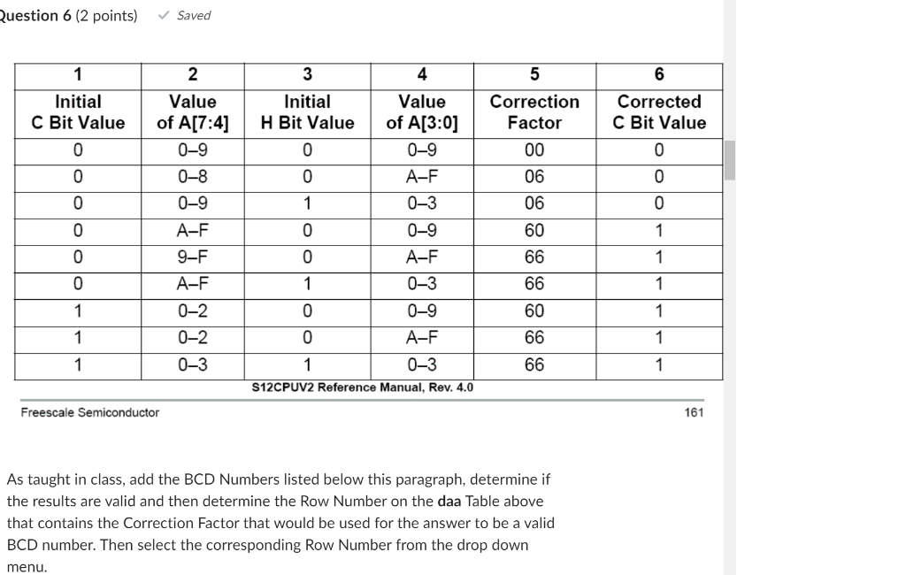 Solved As taught in class, add the BCD Numbers listed below | Chegg.com