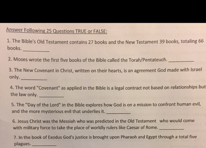 Solved Answer Following 25 Questions TRUE or FALSE: 1. The | Chegg.com