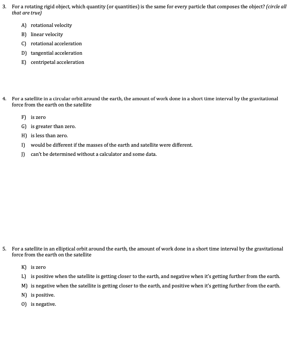 Solved 3. For a rotating rigid object, which quantity (or | Chegg.com