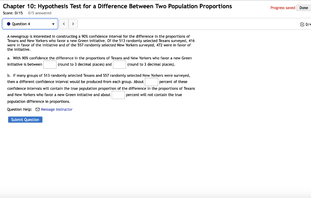 Solved Chapter 10 Hypothesis Test For A Difference Between 0477