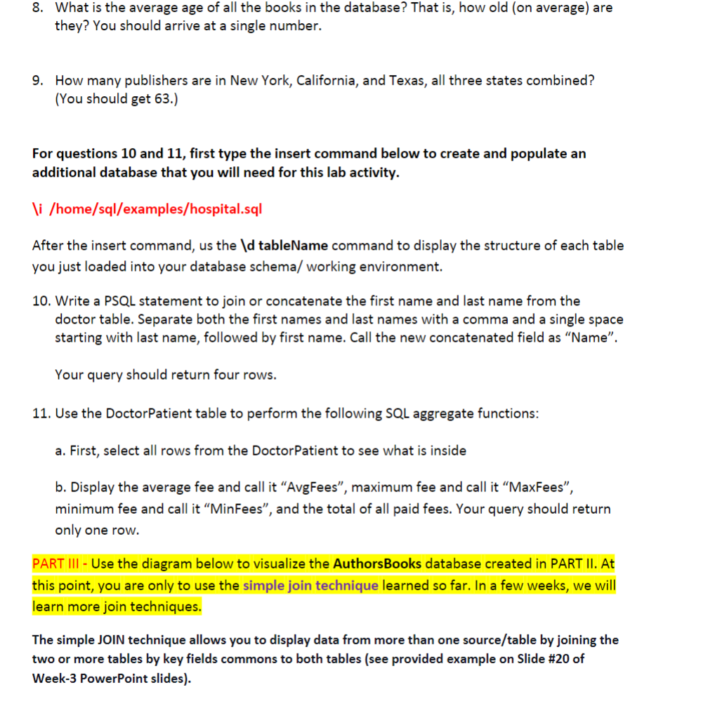 Solved 1. Create an employee table with the following | Chegg.com