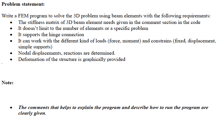 Solved Problem statement: Write a FEM program to solve the | Chegg.com
