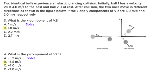 Solved Two identical balls experience an elastic glancing | Chegg.com