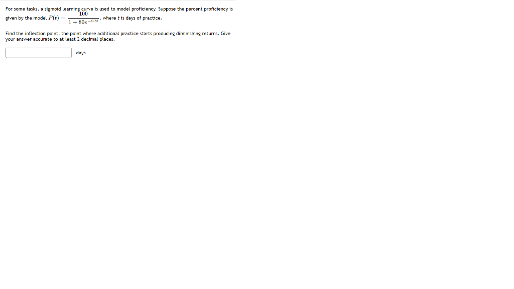 Solved For some tasks, a sigmoid learning curve is used to | Chegg.com