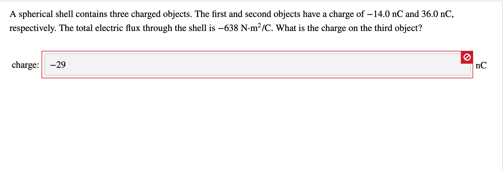 Solved A spherical shell contains three charged objects. The | Chegg.com