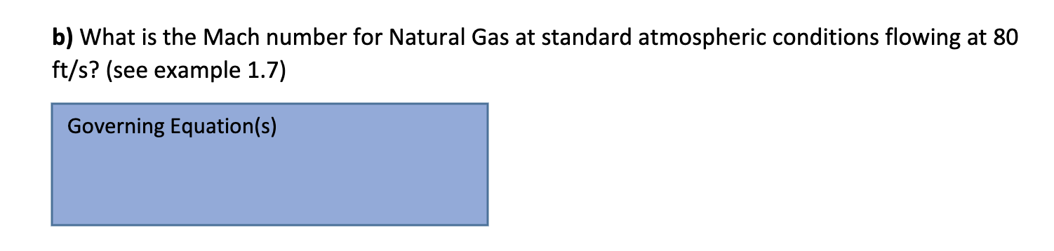 Solved b) What is the Mach number for Natural Gas at | Chegg.com